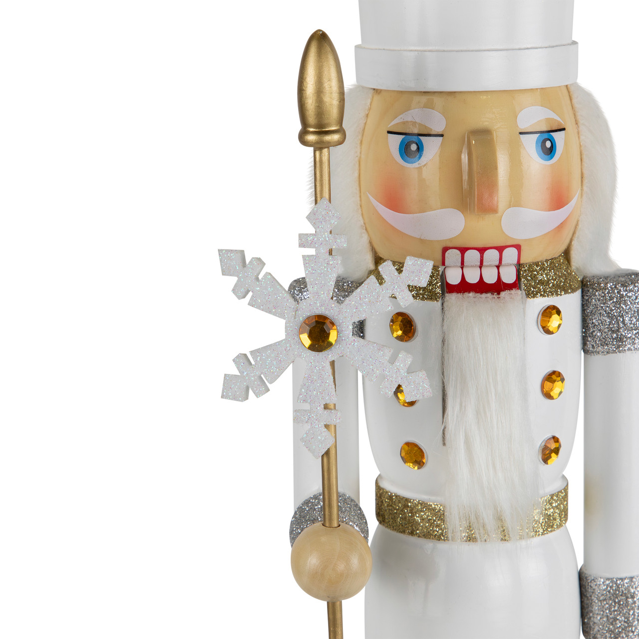 Glittered Nutcracker with Snowflake Scepter Christmas Figure - 15 ...