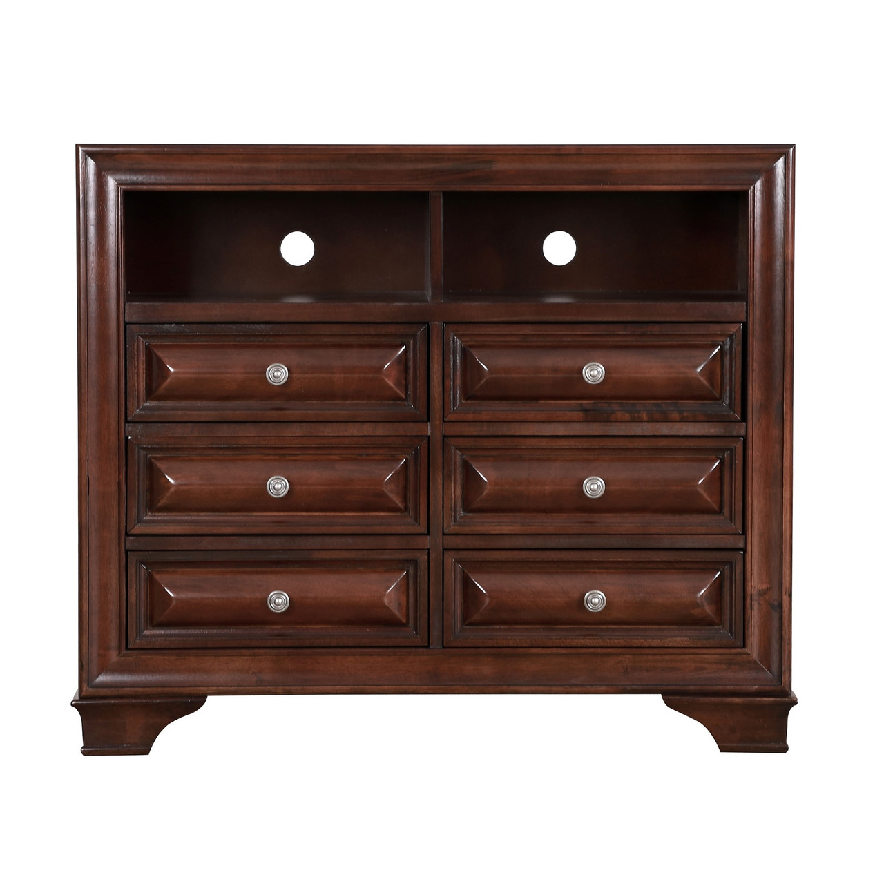 6-Drawer Wooden TV Media Chest - 42" - Dark Brown | Christmas Central