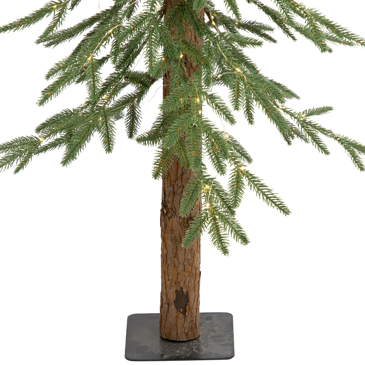 Pre-Lit Medium Alpine Artificial Christmas Tree - 4' - Clear LED Lights ...
