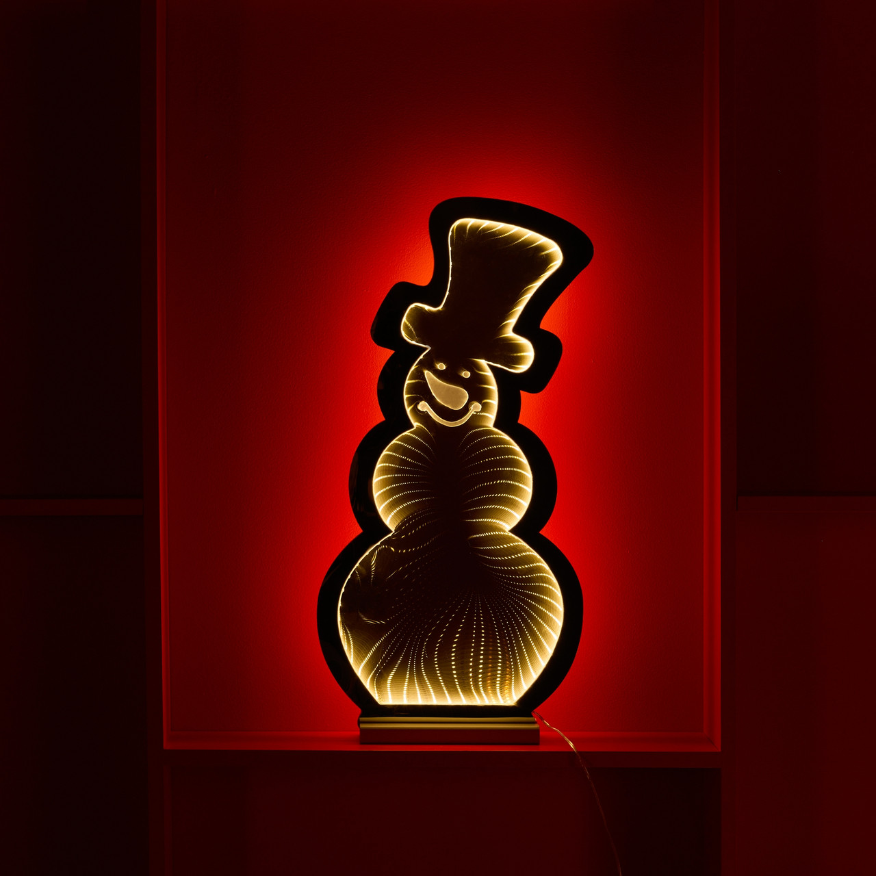 LED 3D Snowman Christmas Infinity Mirror - 24" | Christmas Central