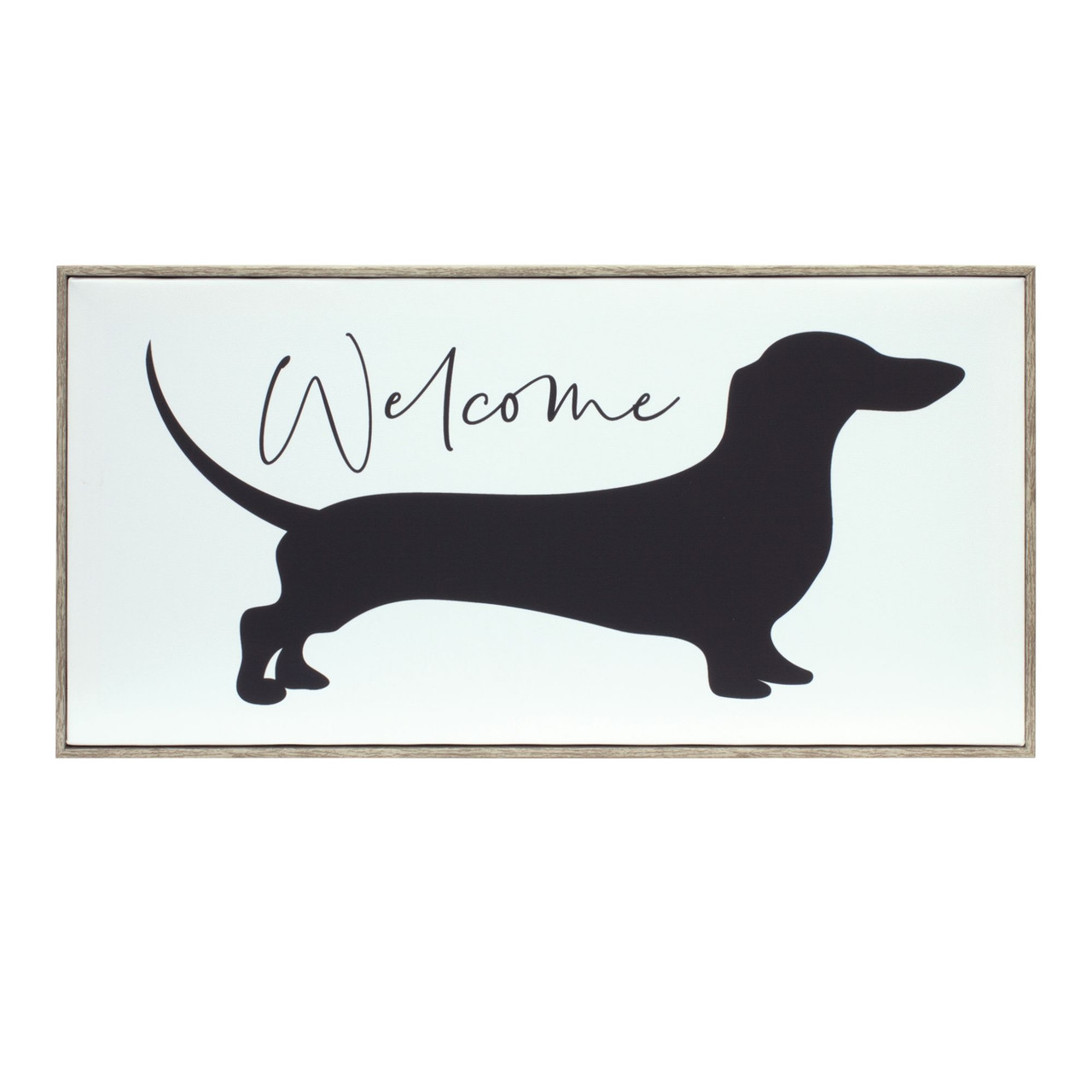 Welcome Dachshund Rectangular Framed Wall Sign - 19.75" | Christmas Central