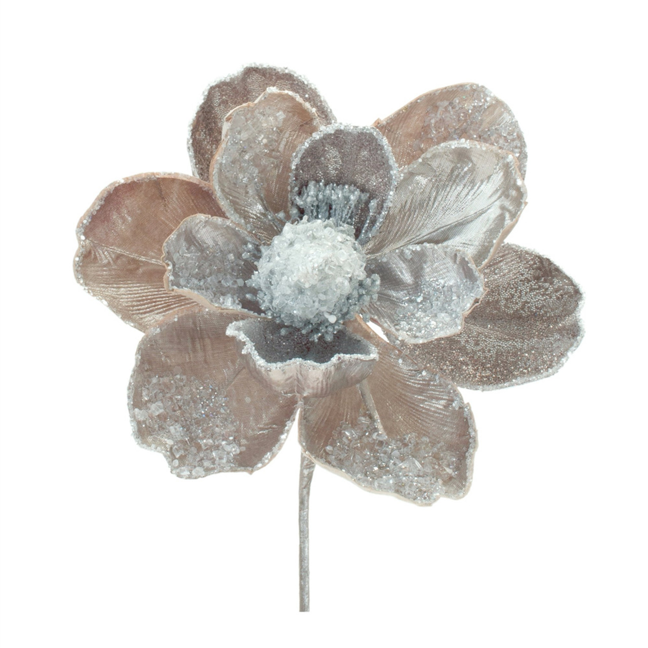 Beaded Magnolia Floral Artificial Christmas Stems - 28" - Set of 2 ...