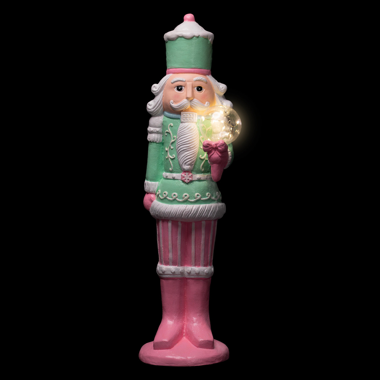 LED Lighted Glitter Christmas Nutcracker - 27" - Green & Pink ...
