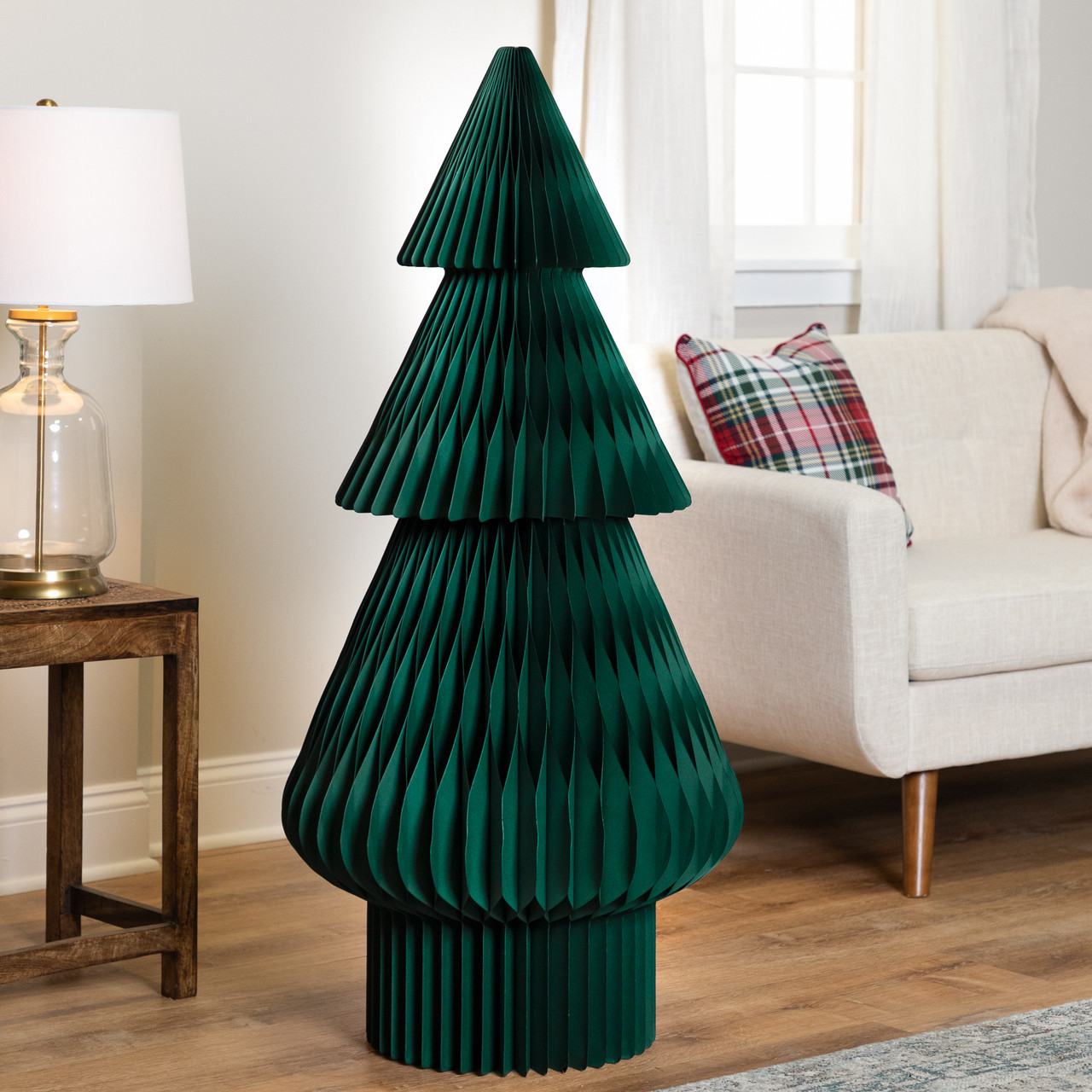 Tall Accordion Honeycomb Foldable Paper Christmas Tree - 4' - Dark ...