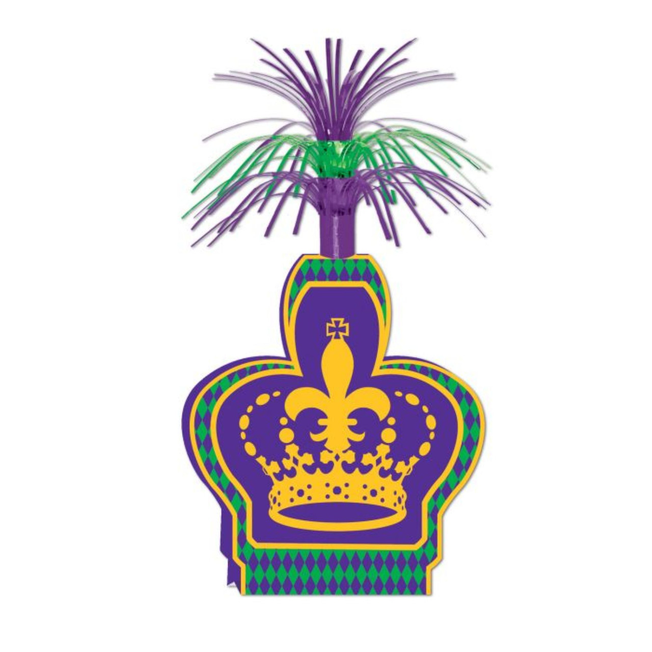 Club Pack of 12 Purple & Yellow Mardi Gras Party Crown Table ...