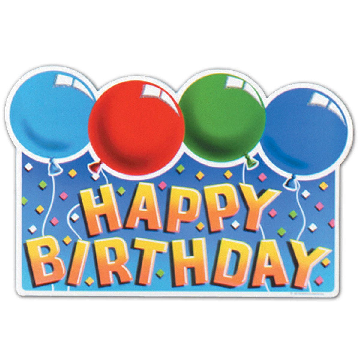 Club Pack of 12 Vibrantly Colored Glittered Happy Birthday Sign Decors ...