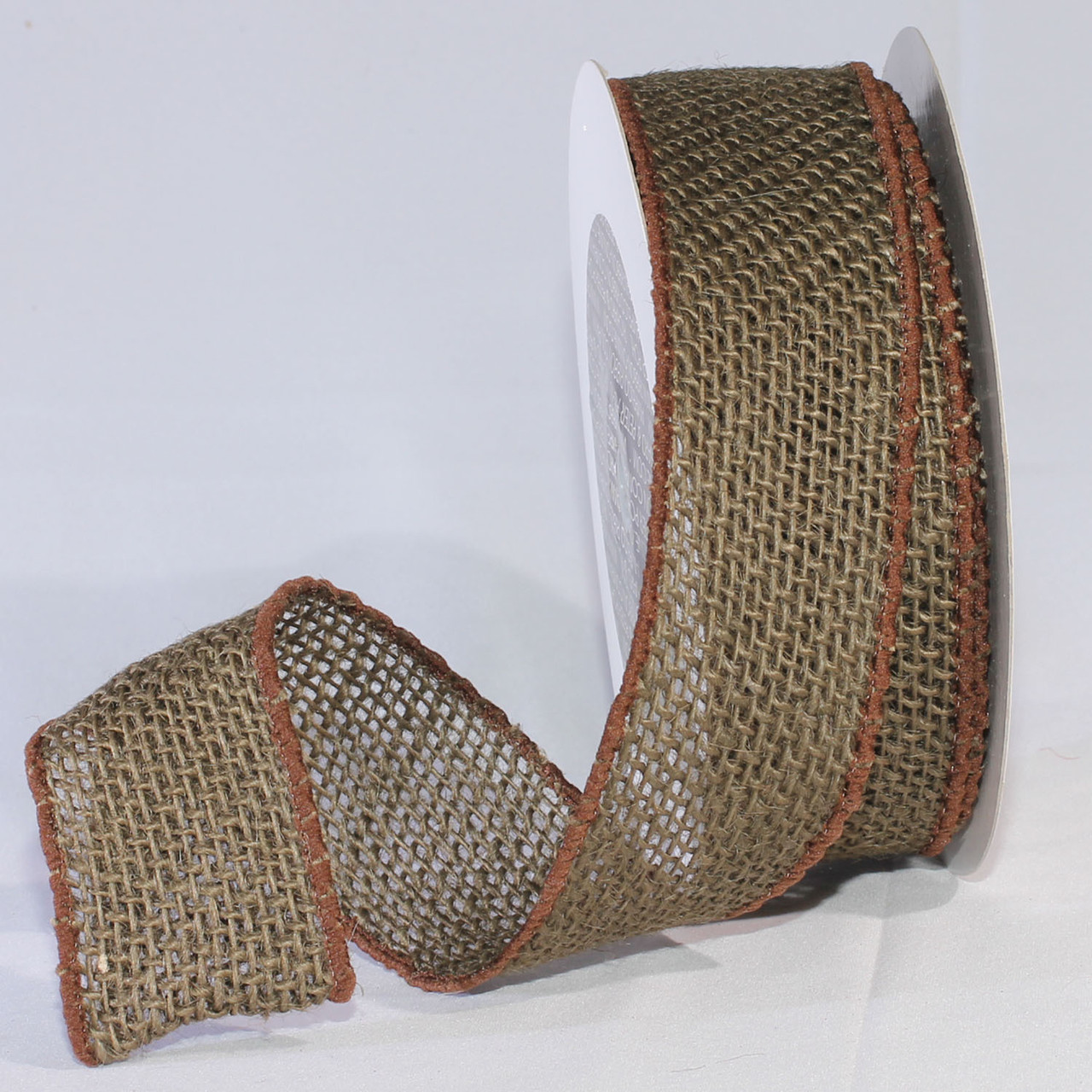 Dark Brown Burlap Wired Craft Ribbon 2" x 40 Yards | Christmas Central