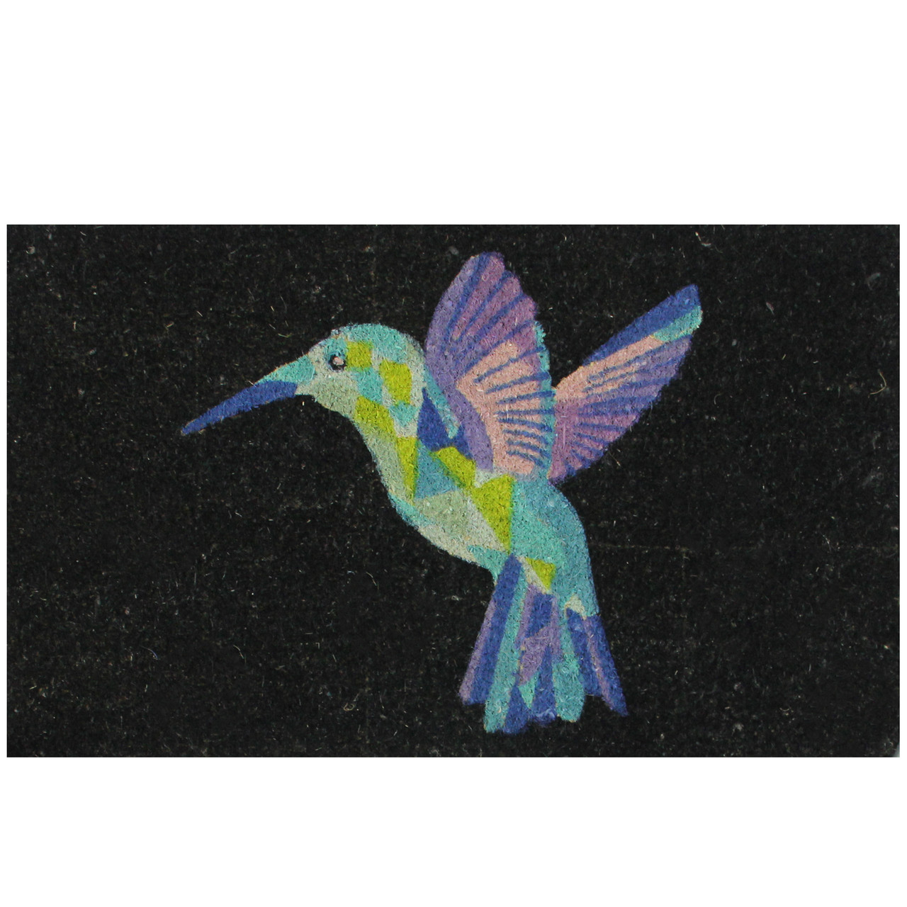 Hummingbird Rectangular Welcome Coir Door Mat 18" x 30" | Christmas Central