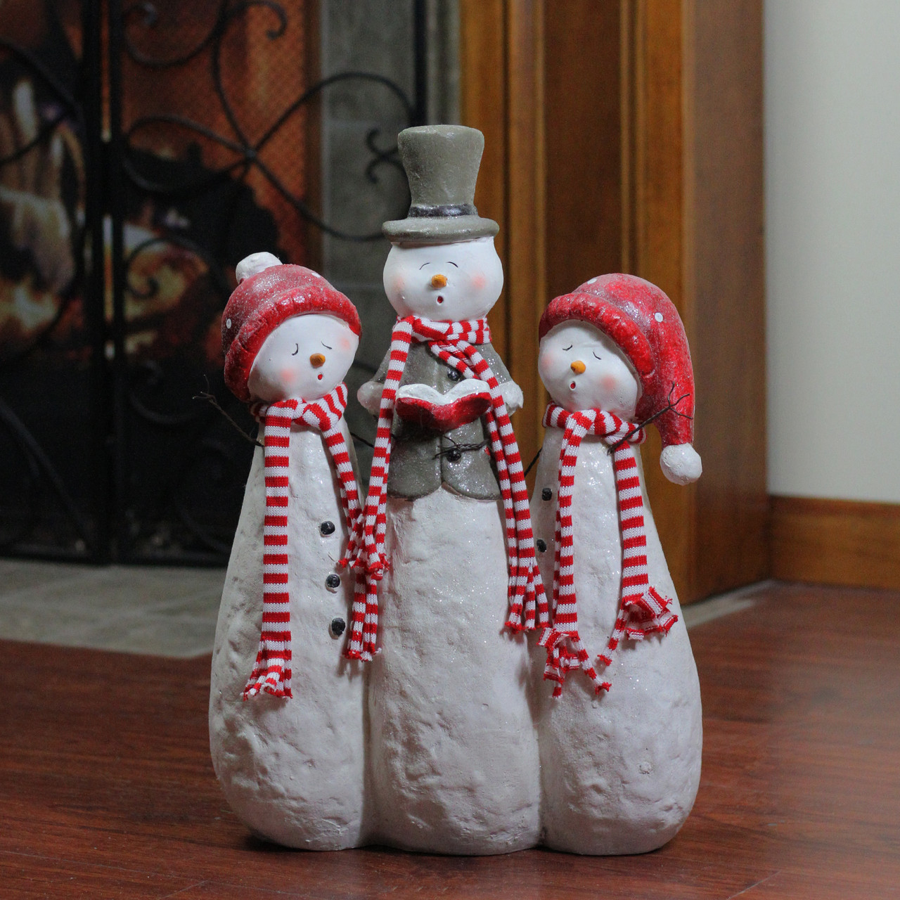 18" Glitter Snowman Carolers Christmas Table Top Decoration | Christmas ...