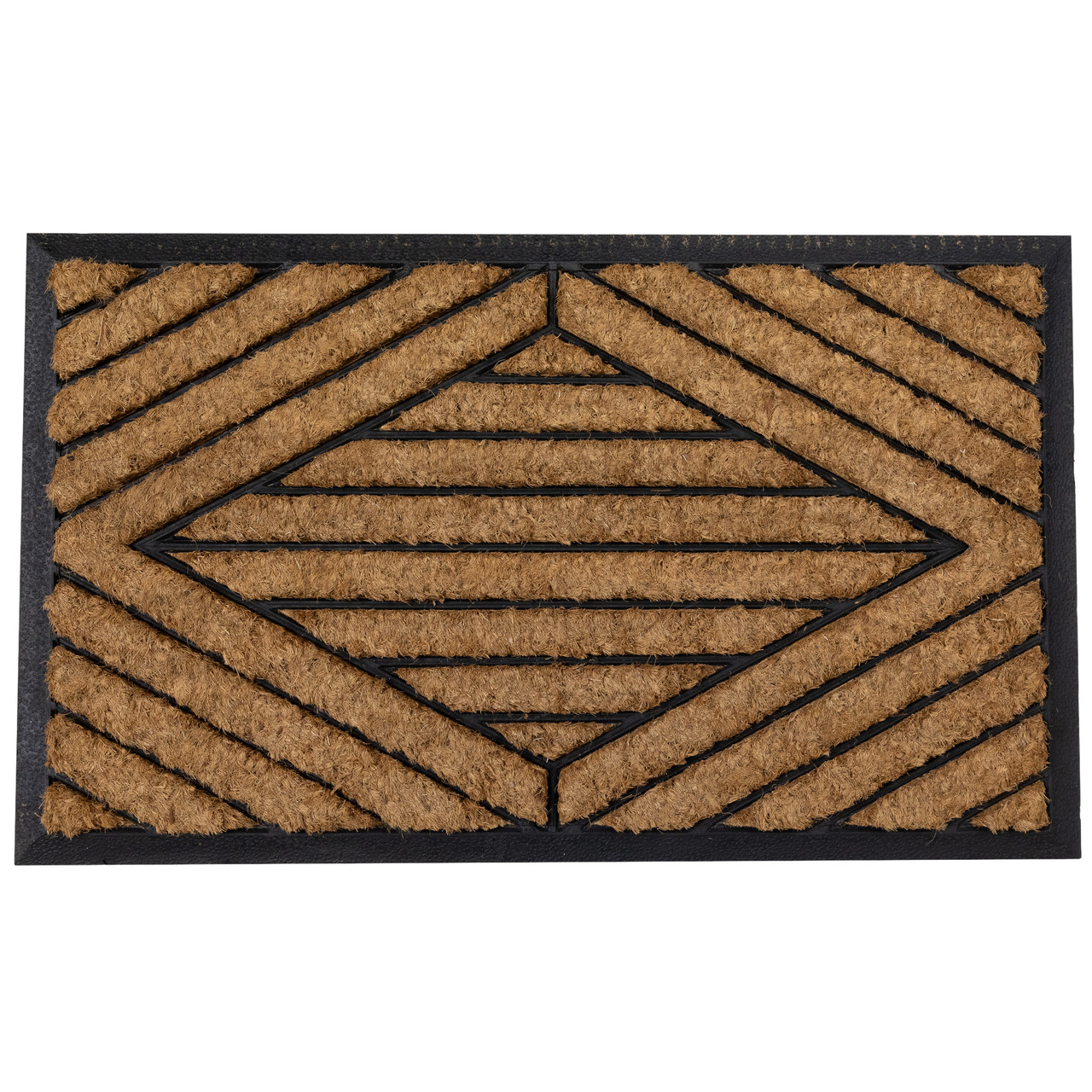 Striped Diamond Coir Non-Skid Doormat - 29 x 17 | Christmas Central