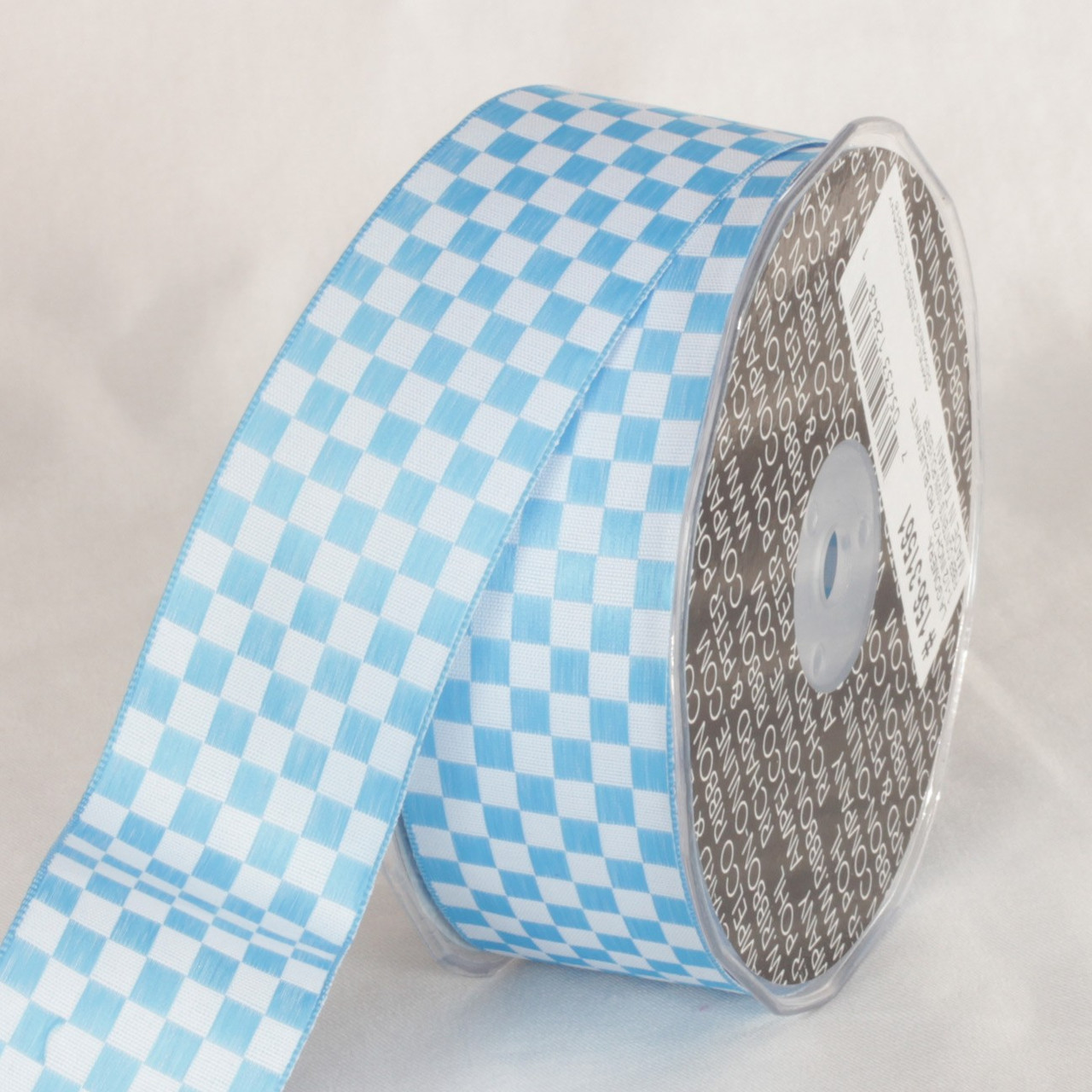 Blue & White Checkered Wired Craft Ribbon 1.5" x 54 Yards | Christmas ...