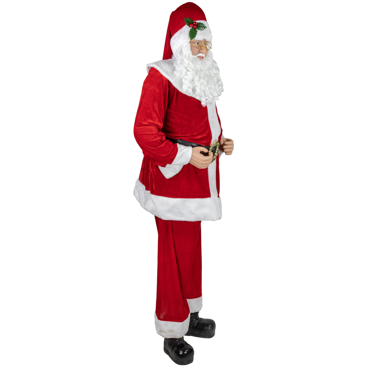72" Life-Size Plush Santa Claus Standing or Sitting Christmas Figure ...