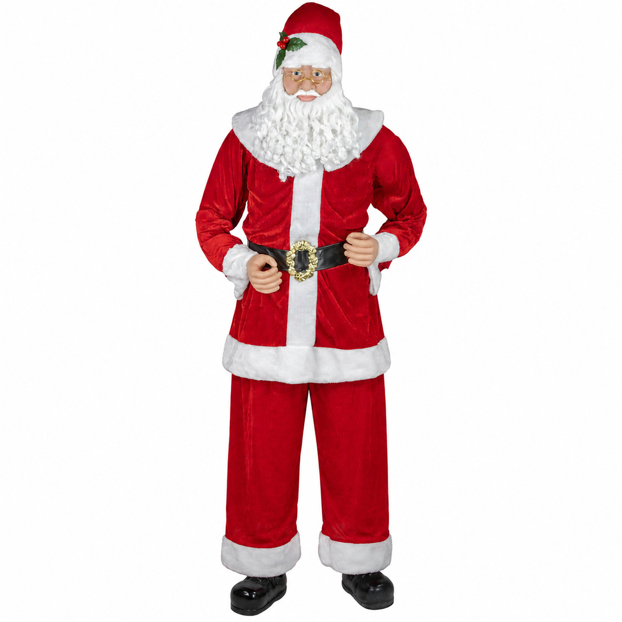 72" Life-Size Plush Santa Claus Standing or Sitting Christmas Figure ...