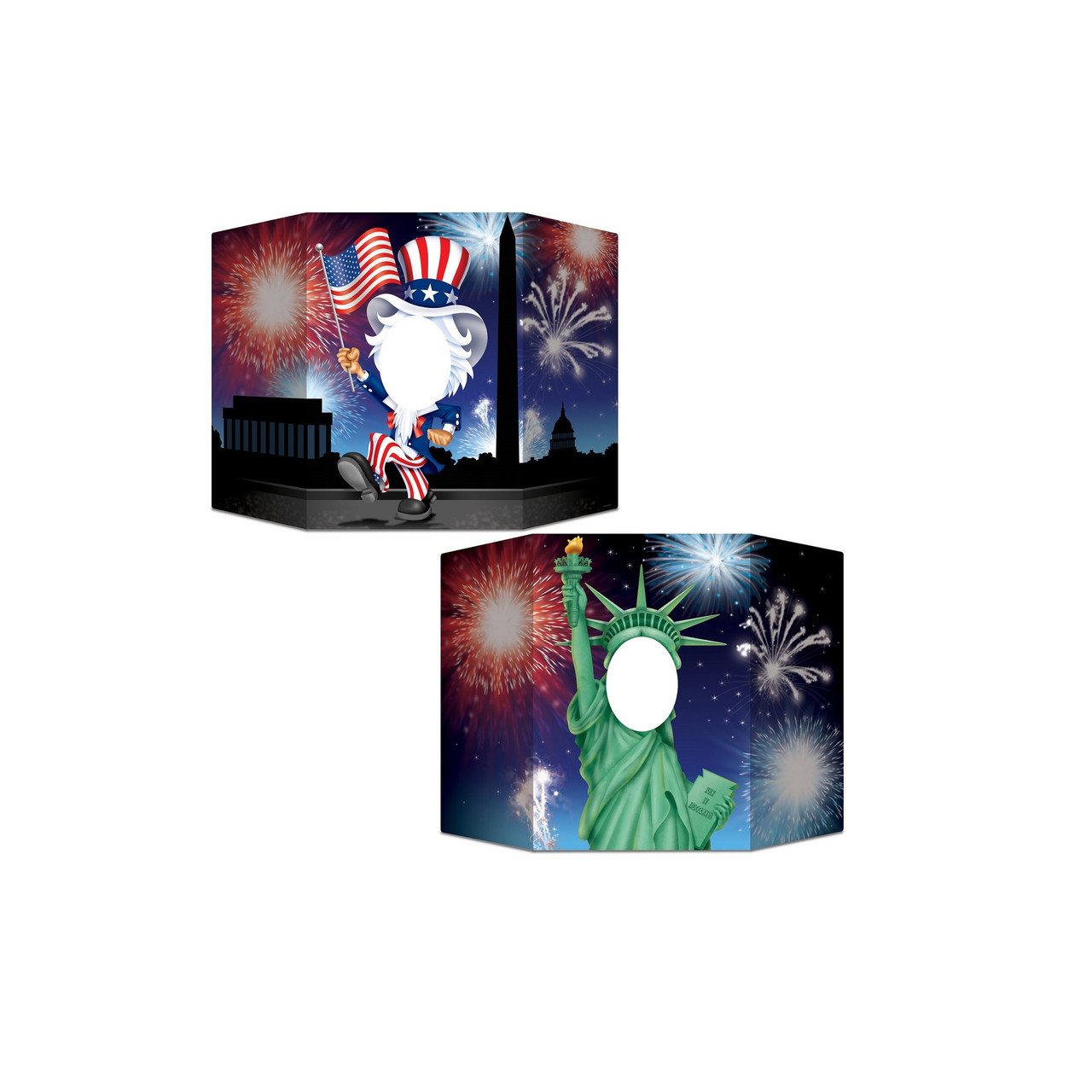 Pack of 6 Vibrantly Colored Patriotic Uncle Sam & Lady Liberty Photo ...