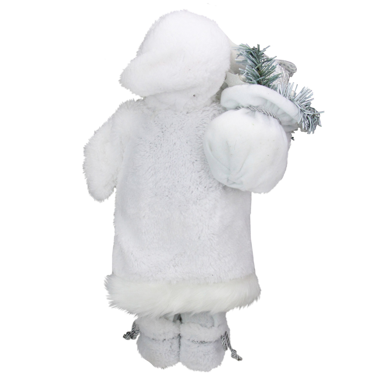16" White Frost Standing Santa Claus Christmas Figurine with Lantern ...