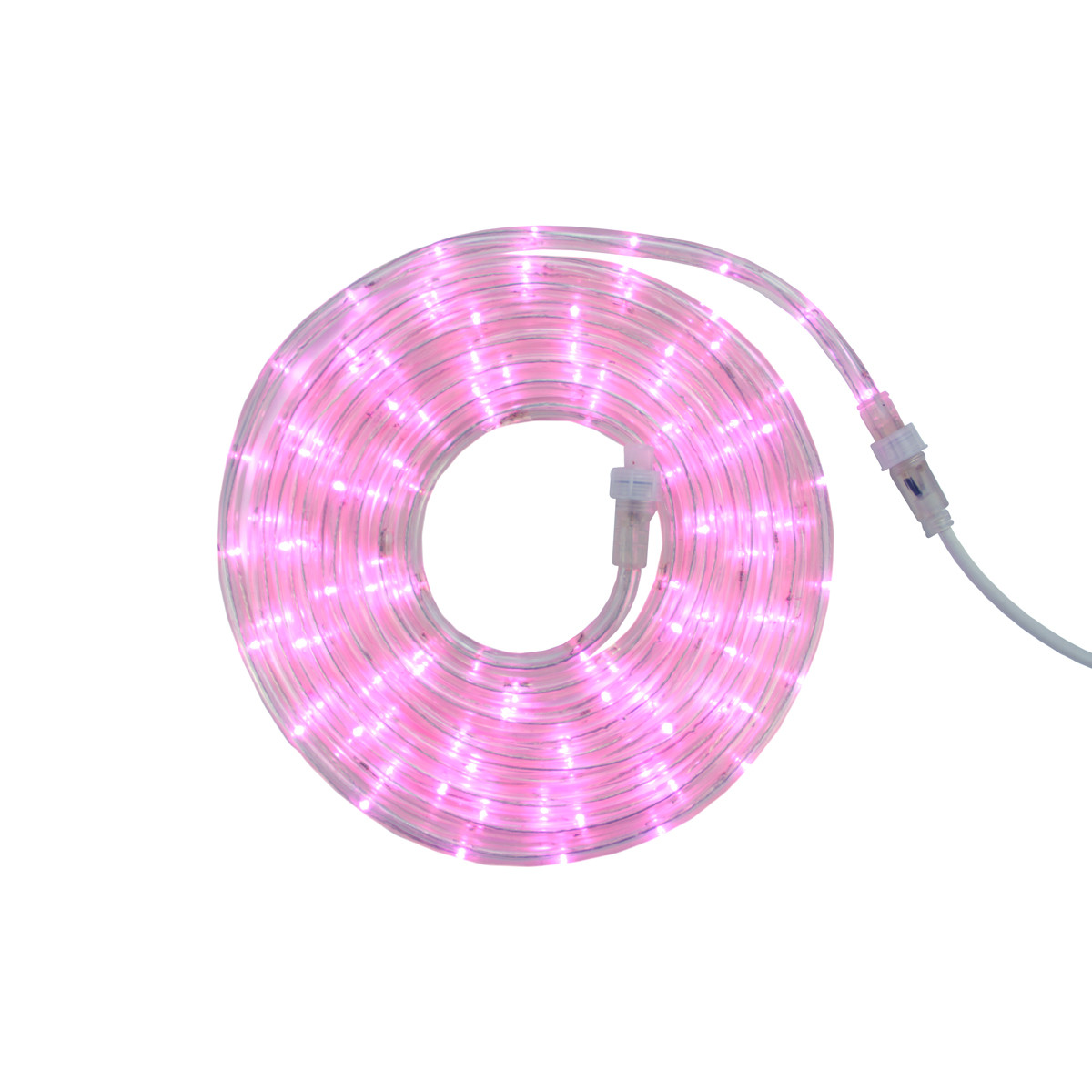 Pink LED Outdoor Christmas Rope Light - 12 ft White Wire | Christmas ...