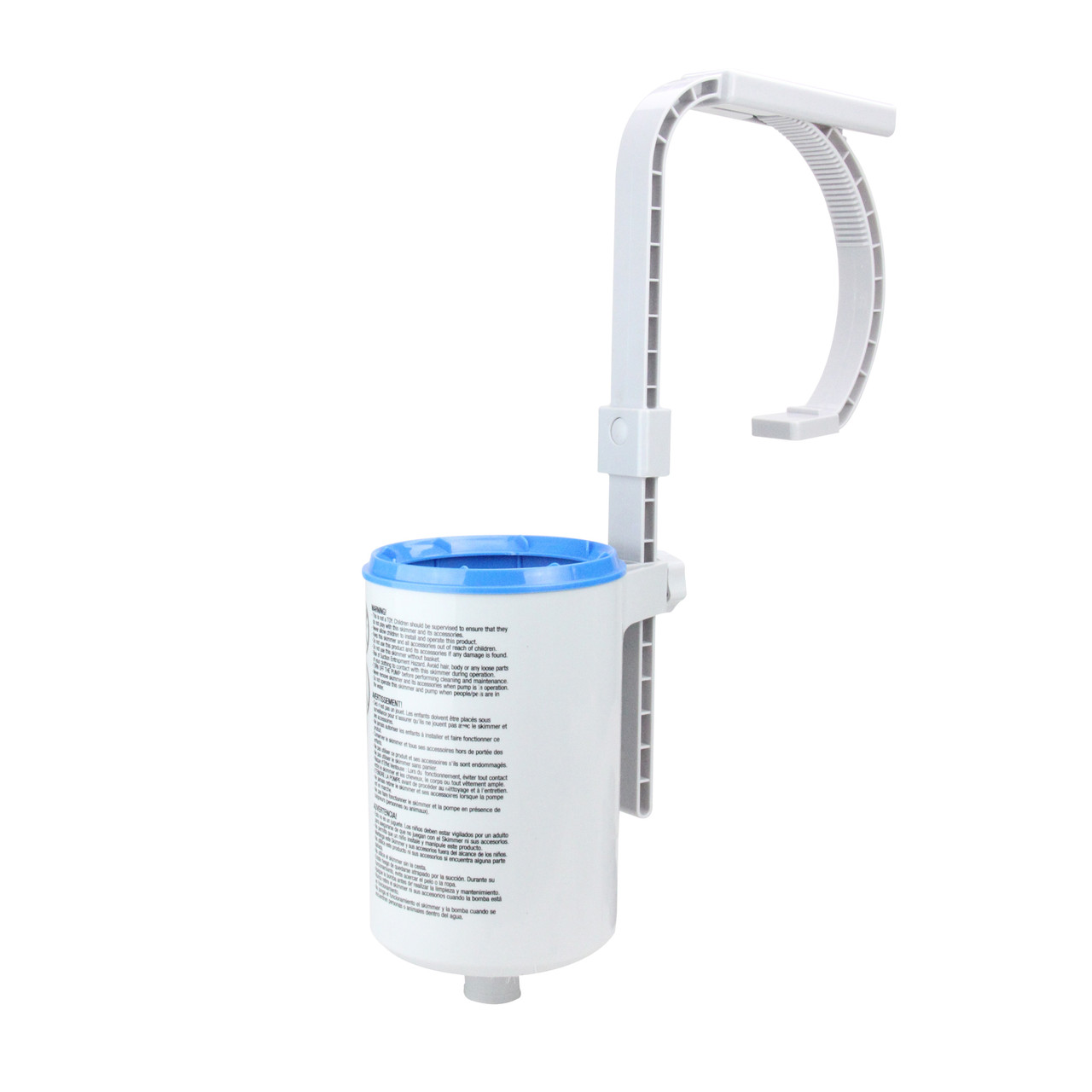 18.5" White Adjustable Wall Mounted Pool Surface Skimmer with Hooks ...