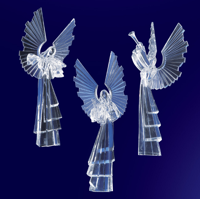 Clear Icy Instrument Playing Angel Figurines - 16.75" - Set of 6 ...