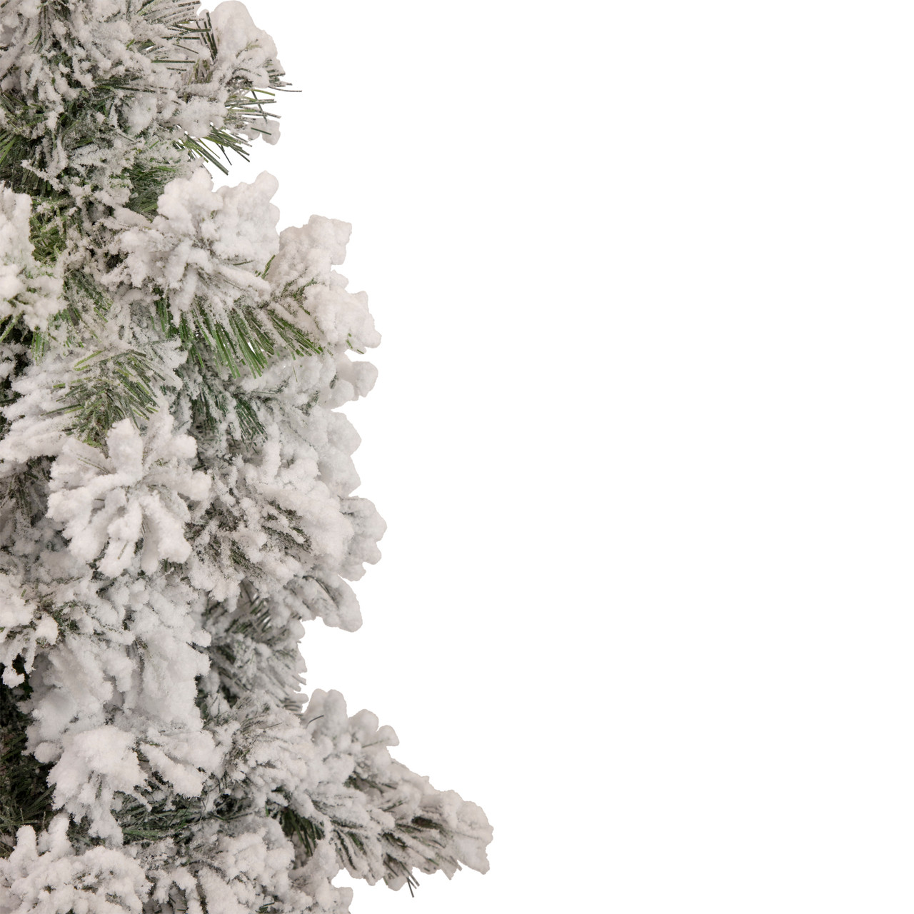 Set of 3 Unlit Slim Flocked Alpine Artificial Christmas Trees 5 ...