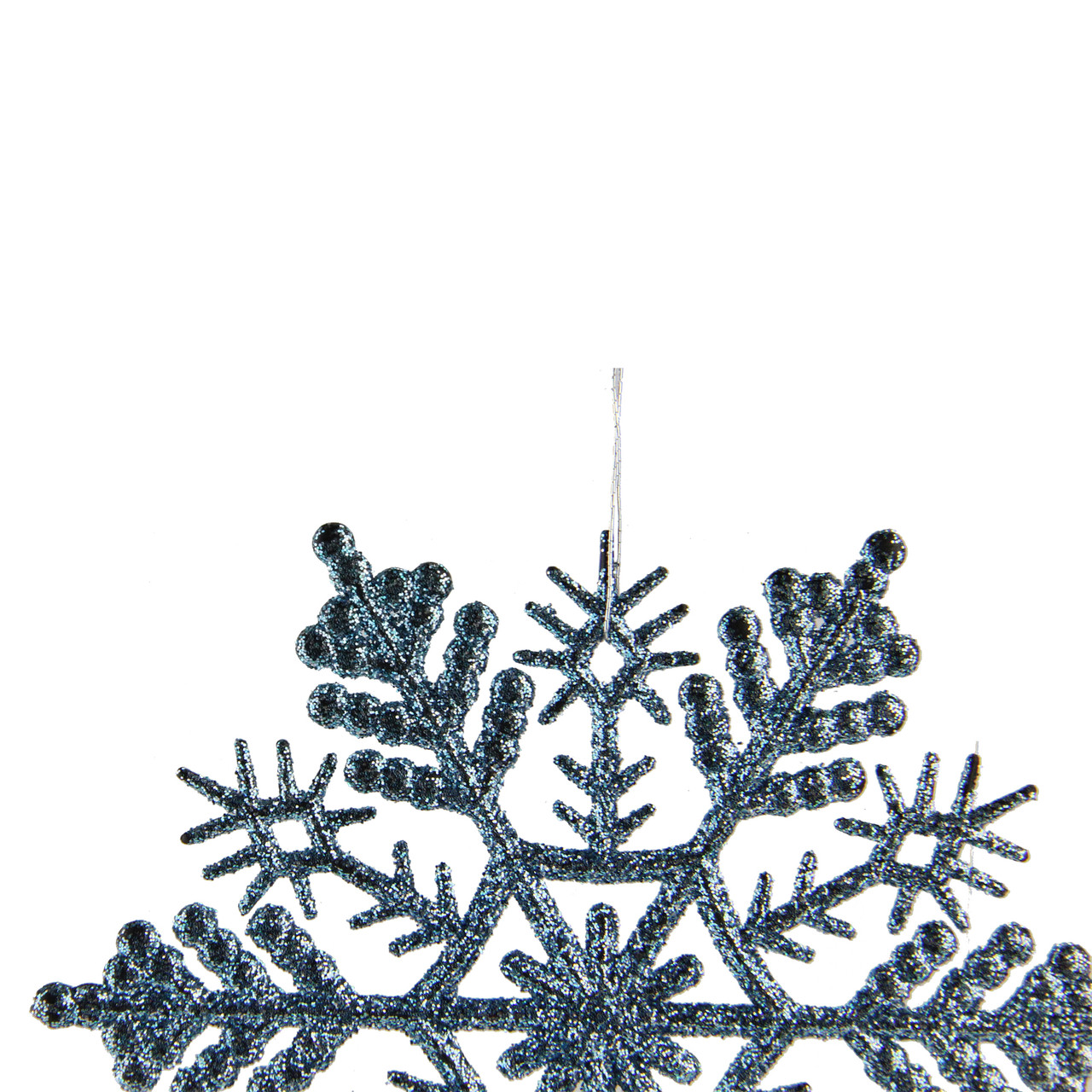 Glitter Snowflake Christmas Ornaments - 4" - Baby Blue - 24ct ...