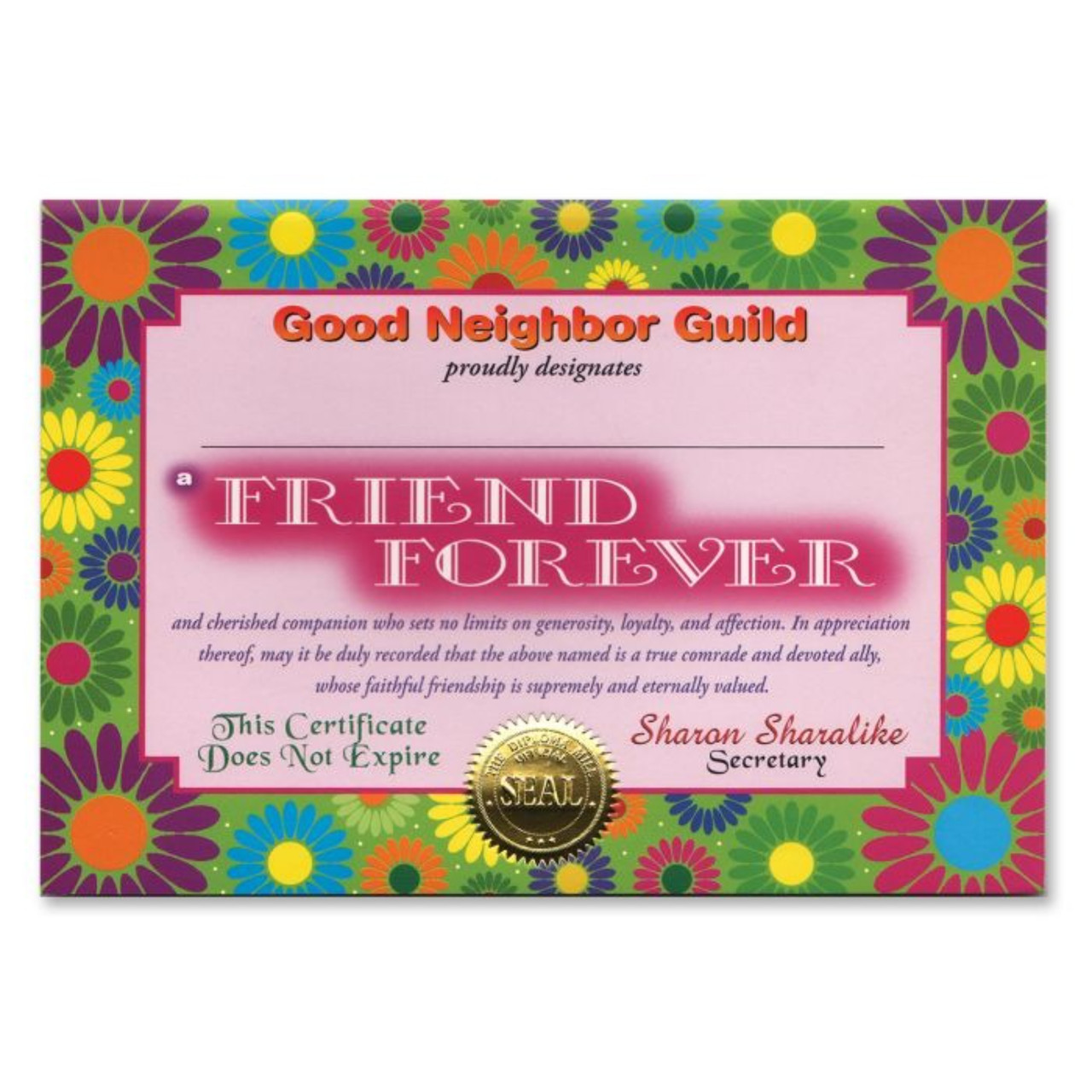 Pack of 6 ''Friend Forever'' Certificates 5'' x 7'' | Christmas Central