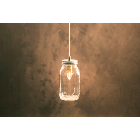8' Cleveland Vintage Lighting Drip Candlestick Inside Canning Jar Light ...