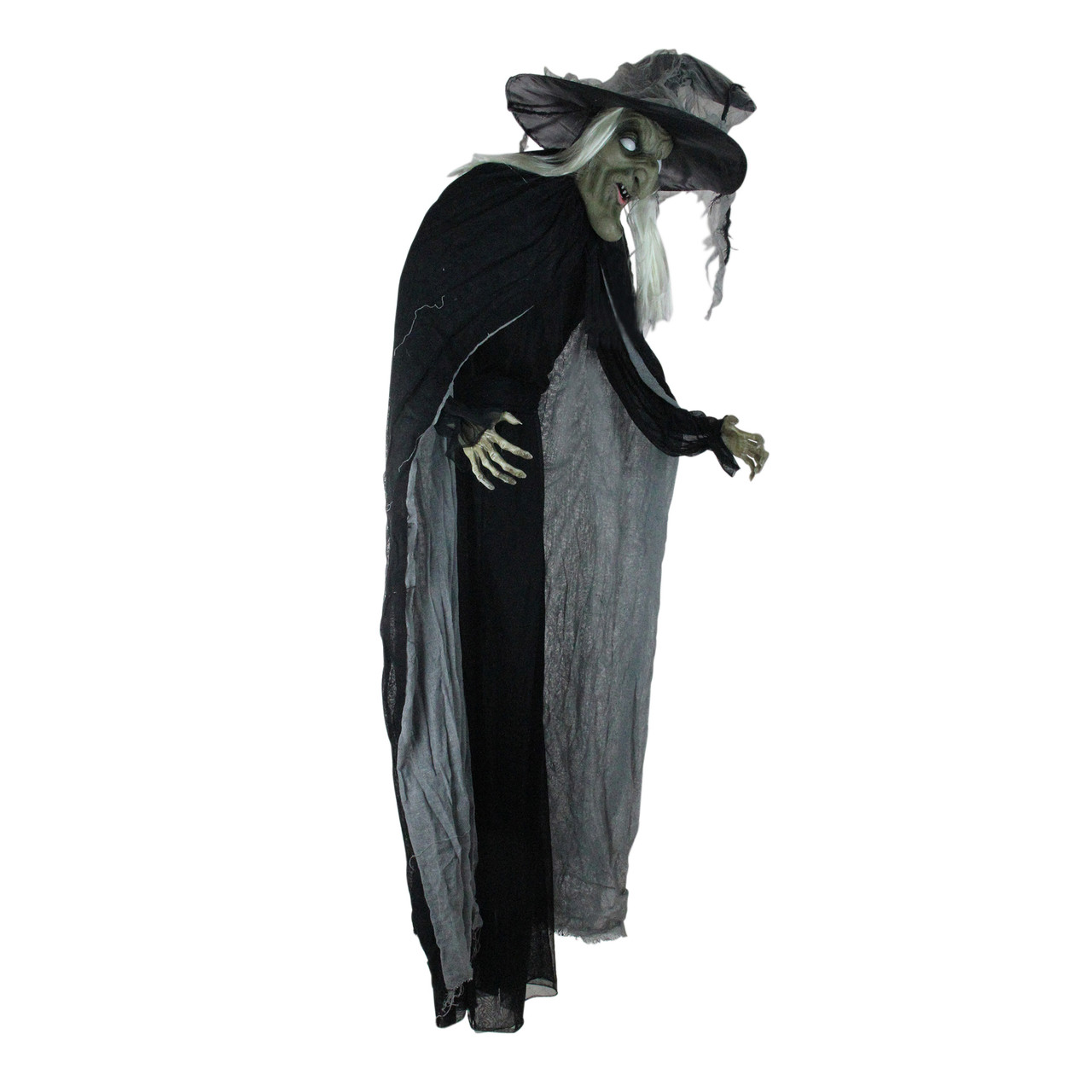 6' LED Lighted Standing Wicked Witch with Cape Halloween Decoration ...
