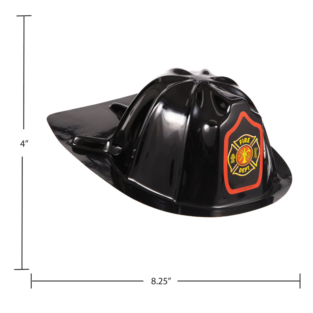 Club Pack of 12 Black & Red Fire Watch Firefighter Party Hats - One ...