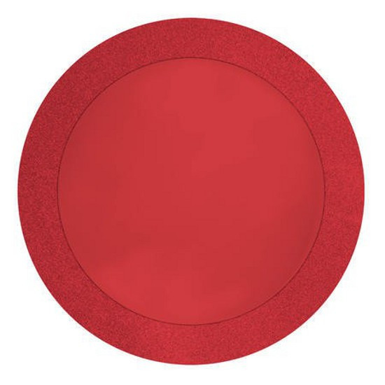 Club Pack of 96 Red Christmas Disposable Round Placemats 14 ...