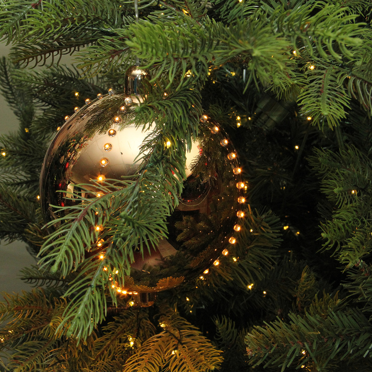 Copper Gold LED Lighted Cascading Sphere Christmas Ball Ornament 7.5 ...