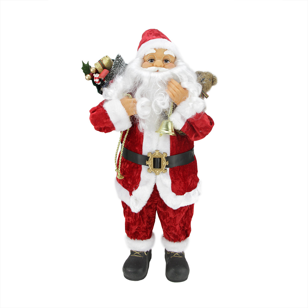 24" Traditional Red & White Standing Santa Claus Christmas Figure with ...