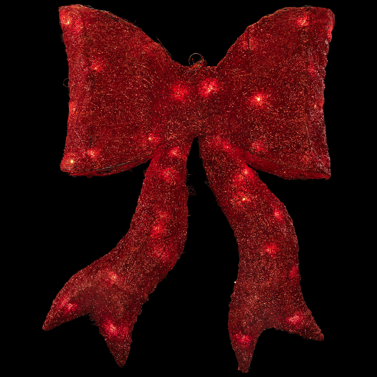 Sparkling Lighted Bow Christmas Outdoor Decoration - 24" - Red ...