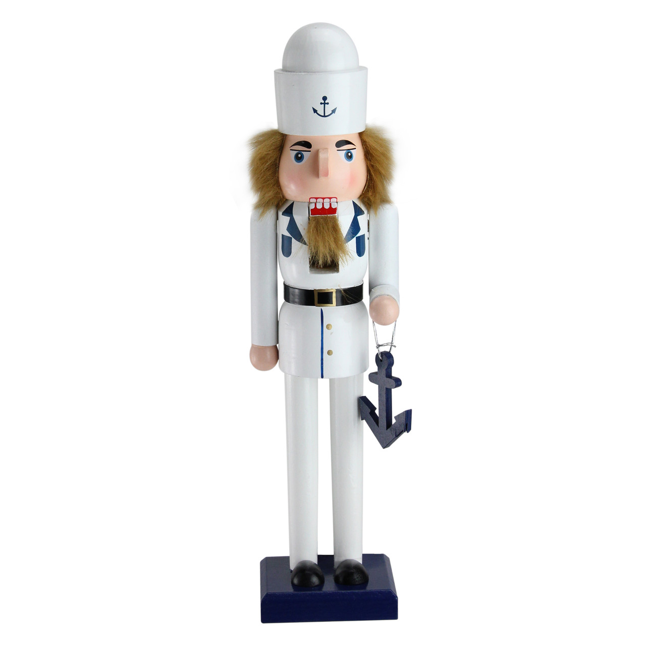 15" White & Blue Navy Sailor Wooden Christmas Nutcracker | Christmas ...