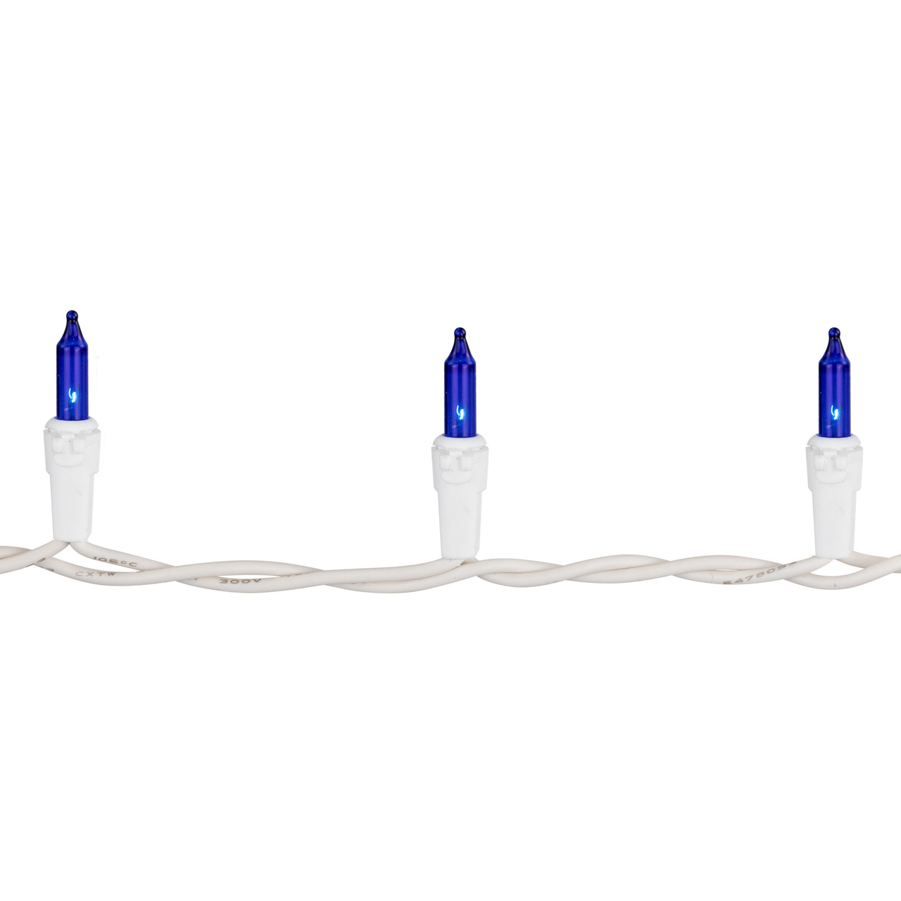 35-Count Blue Mini Christmas Light Set, 7ft White Wire | Christmas Central