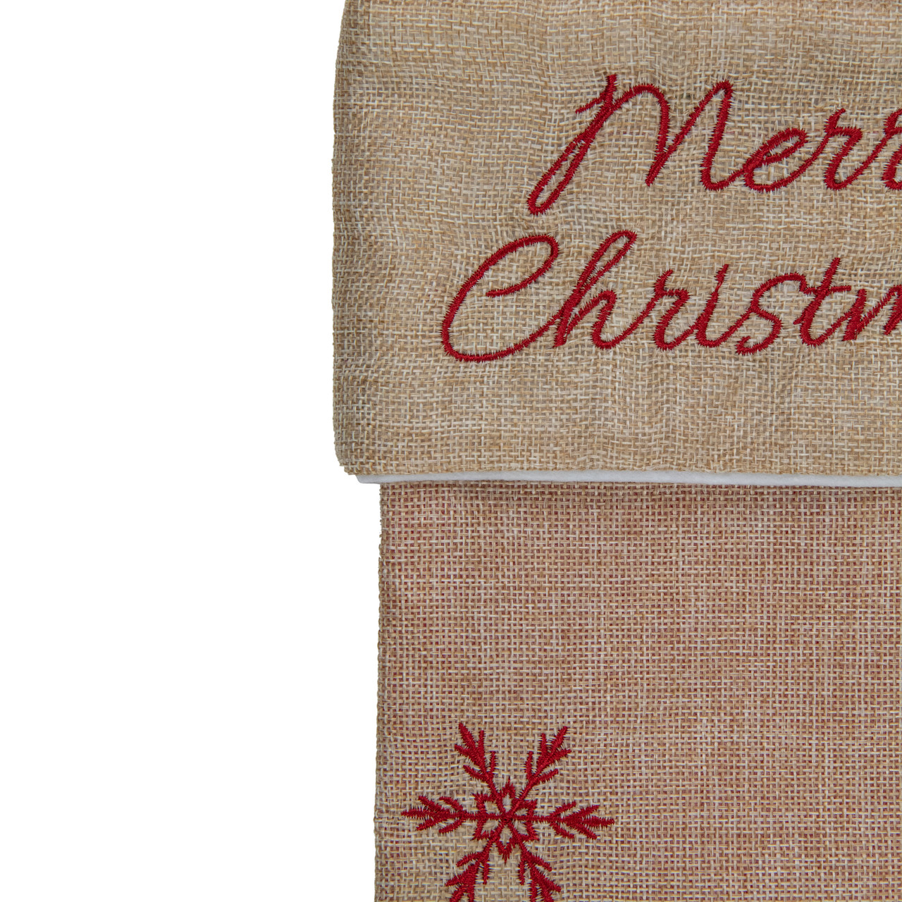 19" Beige & Red Santa Claus Embroidered Christmas Stocking | Christmas ...