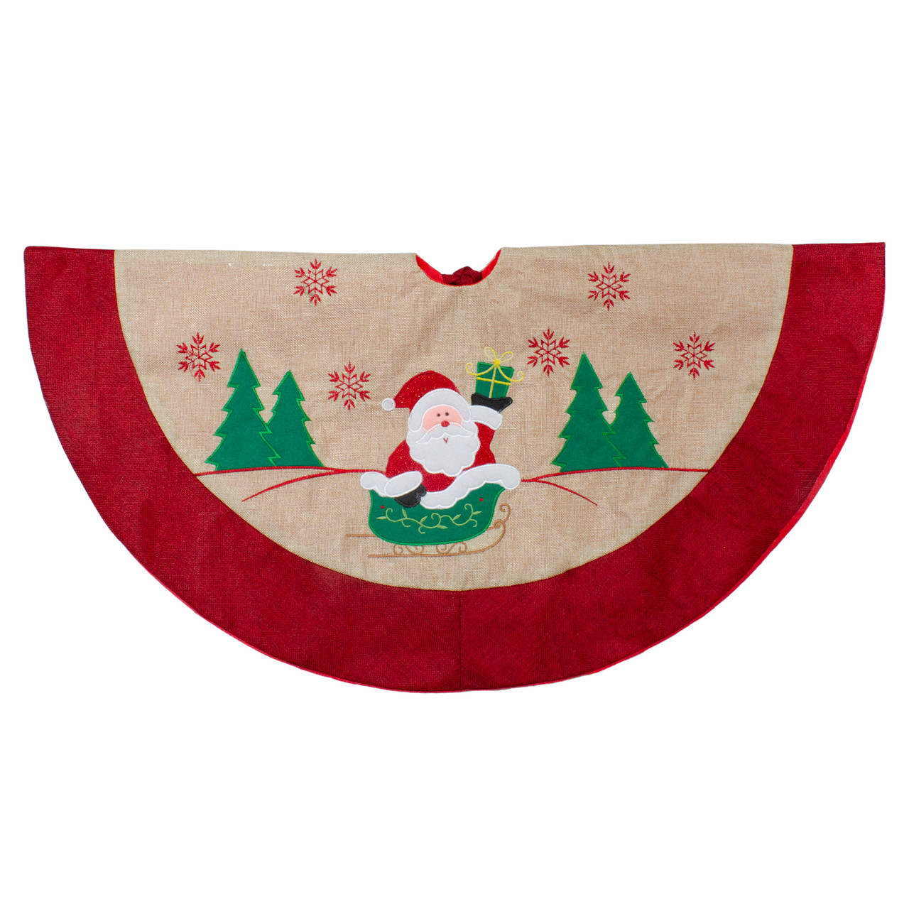 Santa Claus in Sleigh Embroidered Christmas Tree Skirt - 36 ...