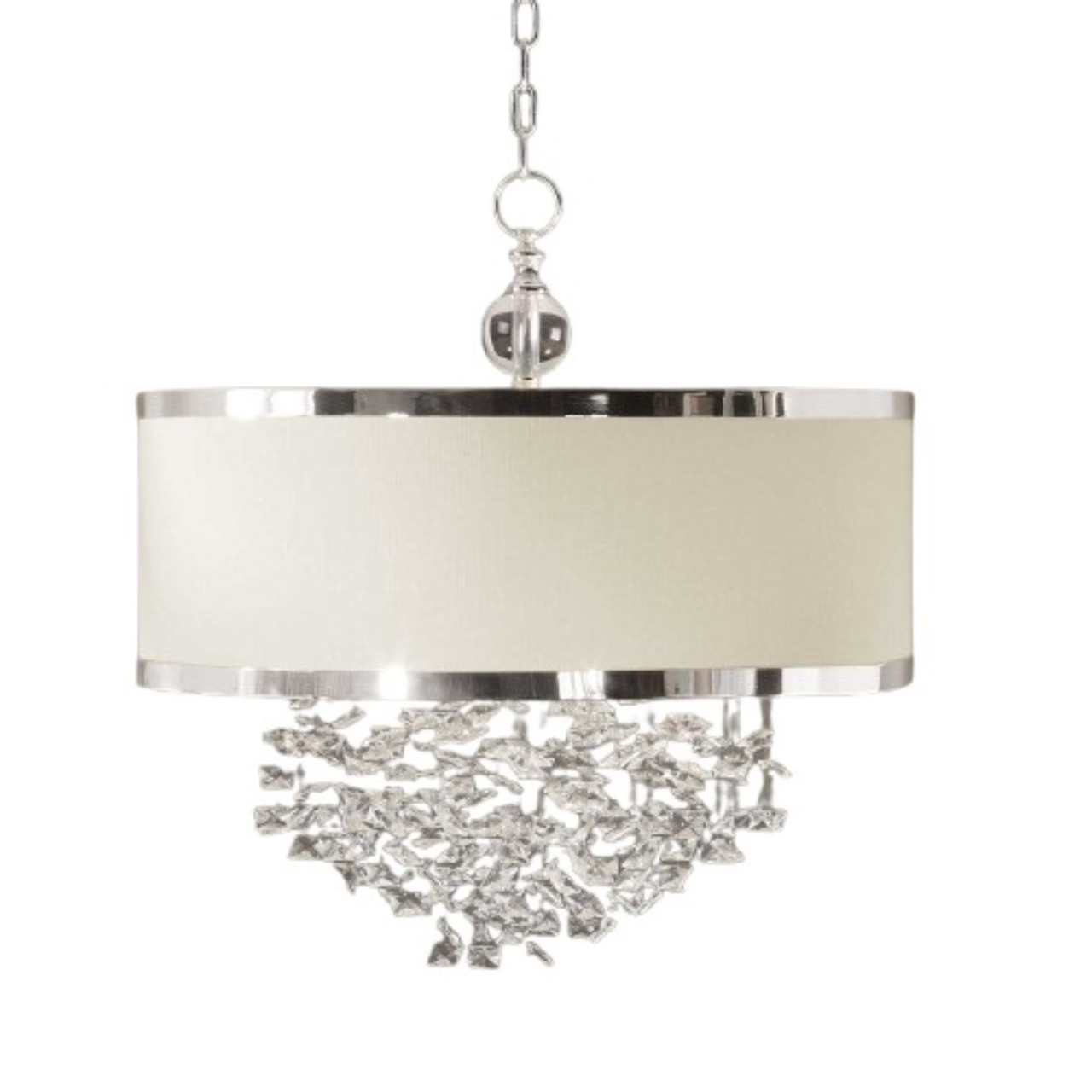 23" Fascinating Silver & White Dangling Crystal Ceiling Light Fixture ...