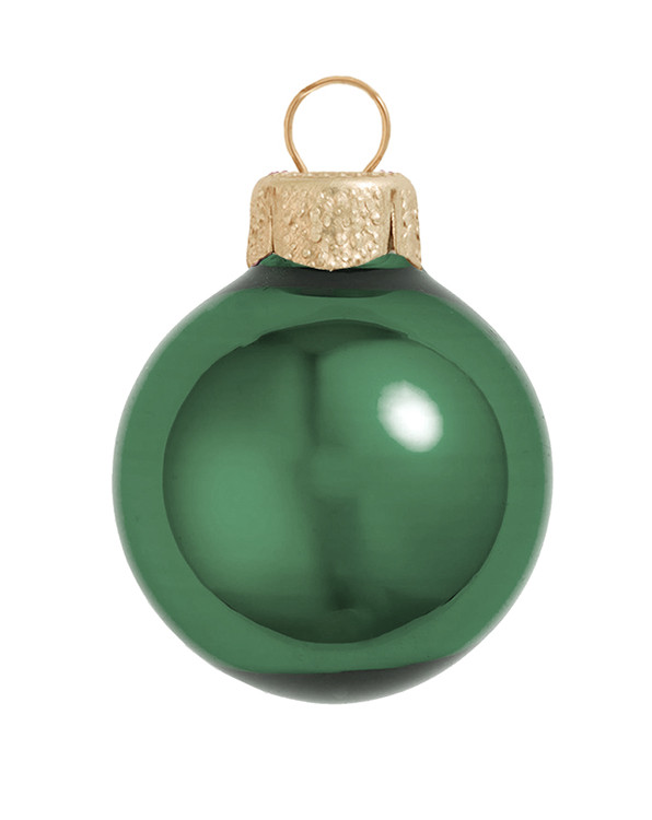 12ct Emerald Green Glass Shiny Finish Christmas Ball Ornaments 2.75 ...