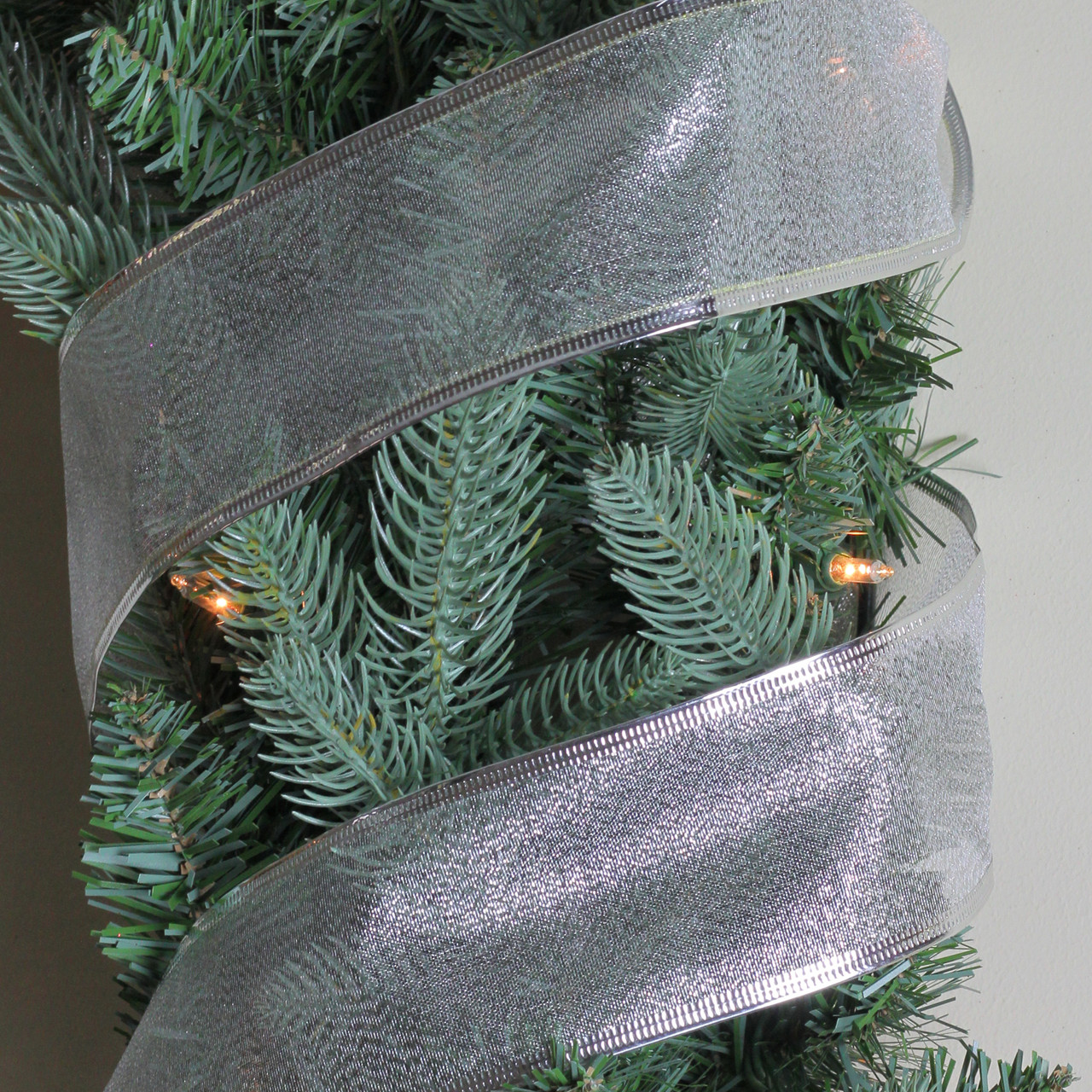 Shimmering Silver Christmas Wired Craft Ribbon 2.5" x 10 Yards ...