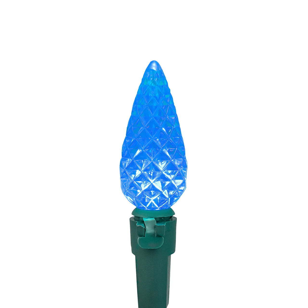 70-Count Multi Colored LED Faceted C6 Christmas Light Set, 23ft Green ...