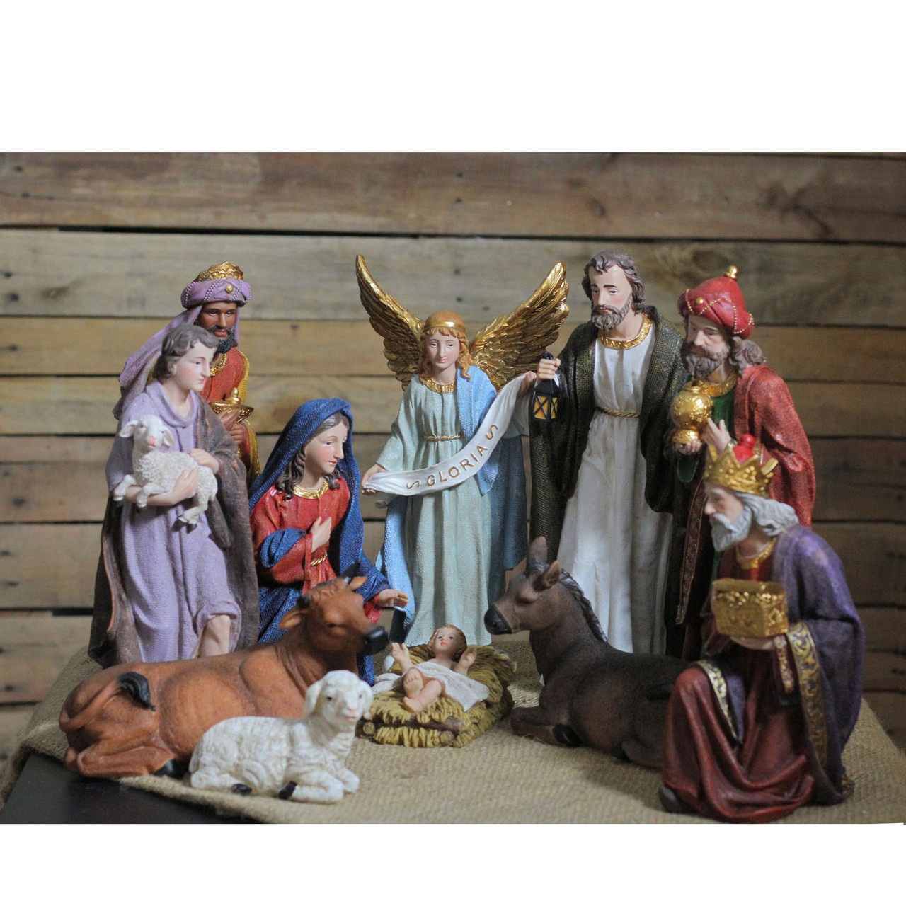 Christmas Nativity Figurine Set - 12.25" - 11-Piece | Christmas Central