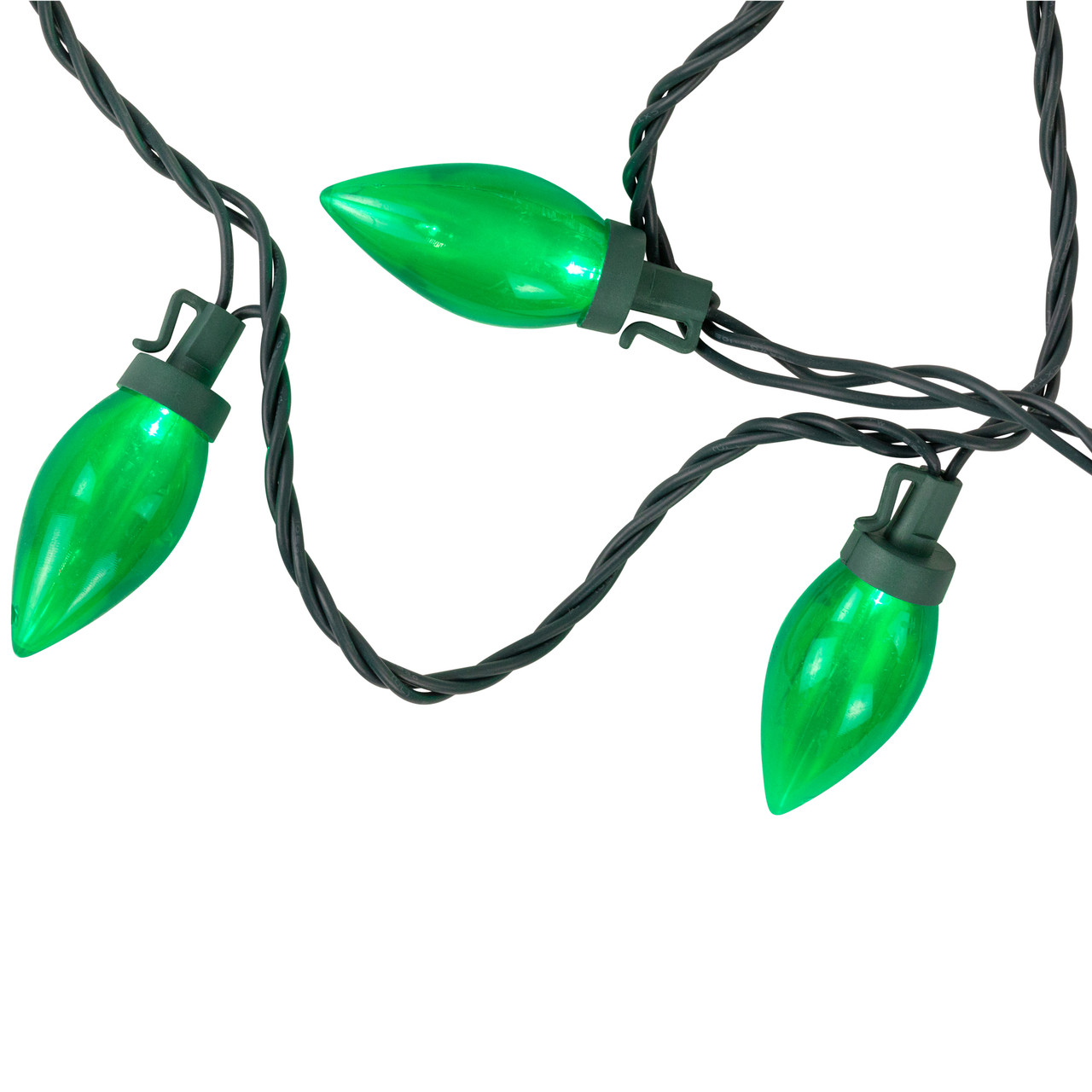 25ct Green LED C9 Christmas Light Set - 16ft Green Wire | Christmas Central