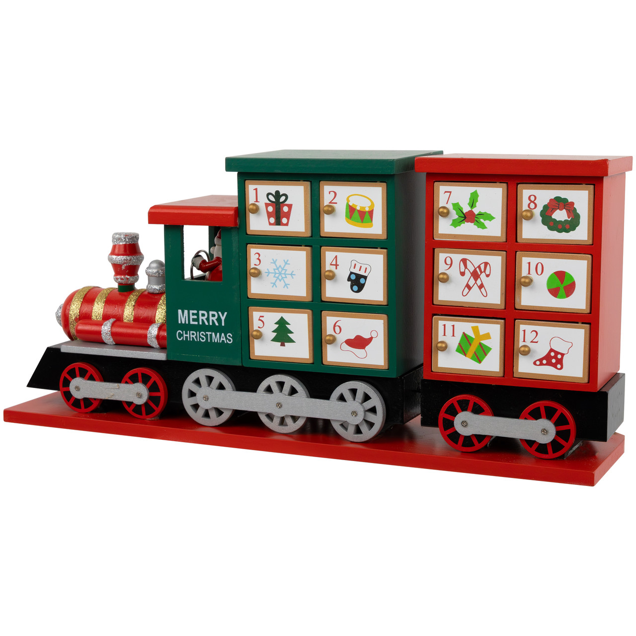 16.5" Locomotive Train Wooden Christmas Advent Calendar | Christmas Central