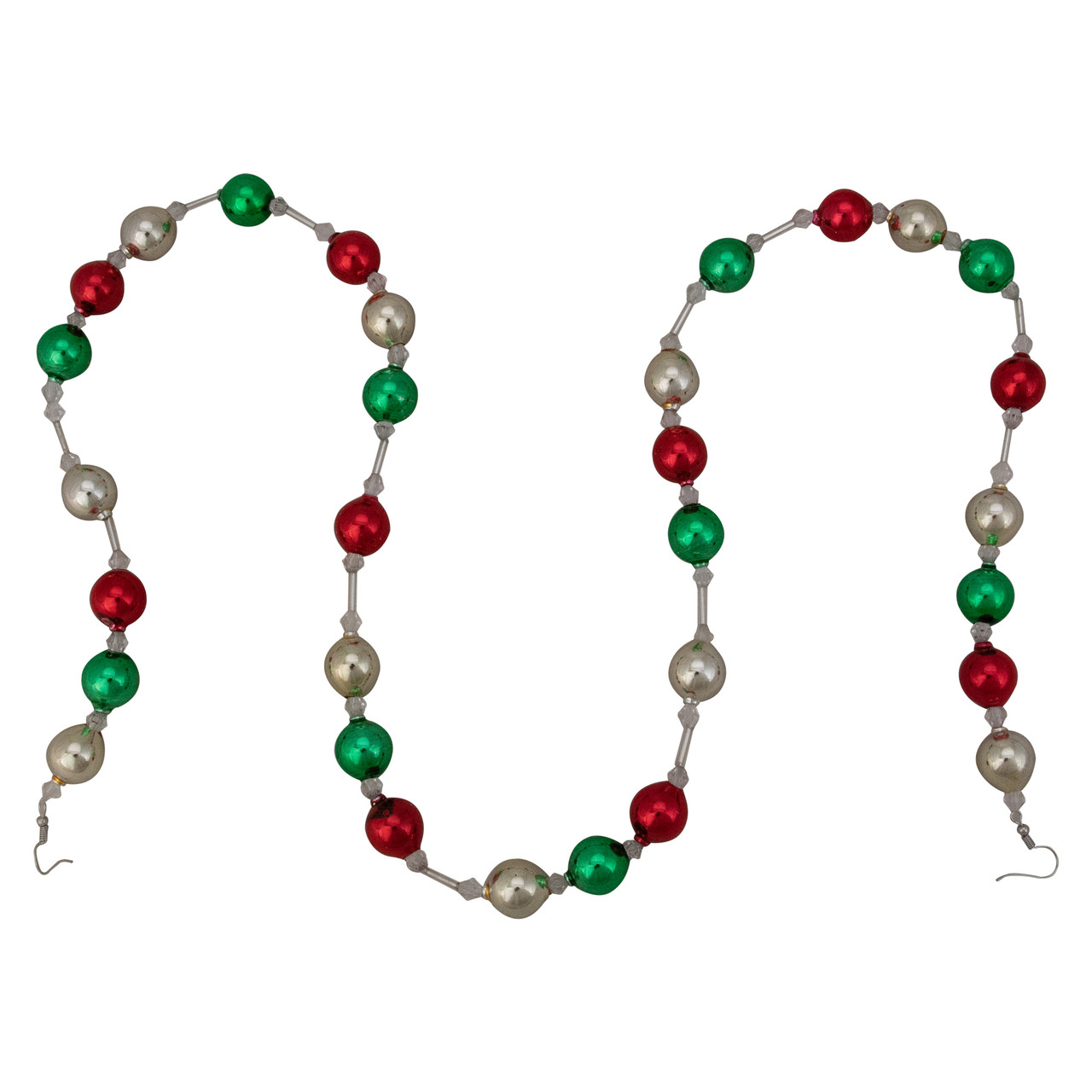 18ct Red & Green Beaded Garland with Christmas Ornaments 30 ...