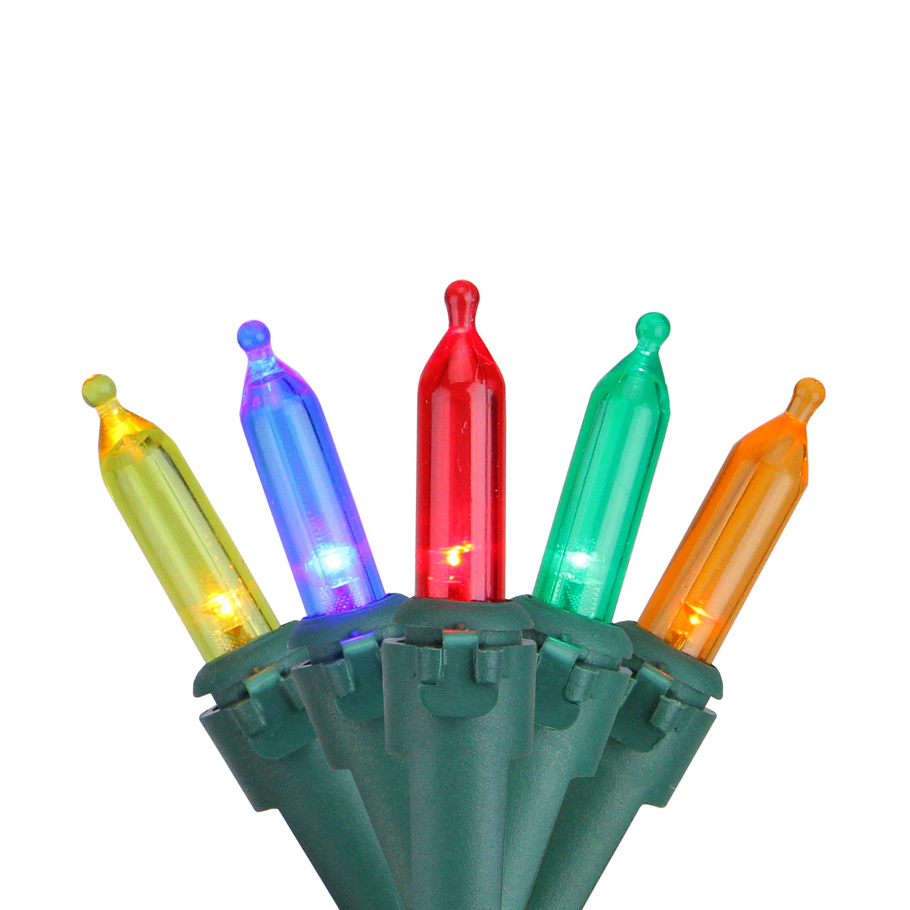 50 Multi-Color LED Mini Christmas Lights - 16.25 ft Green Wire ...