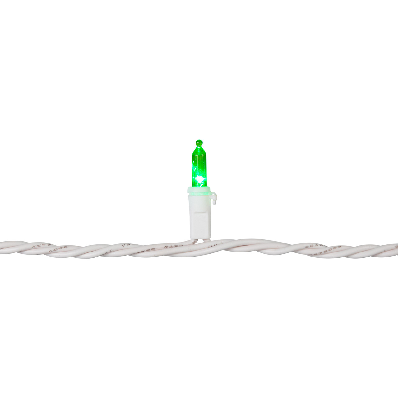 LED Mini Christmas Lights - Green - 16.25' White Wire - 50ct ...