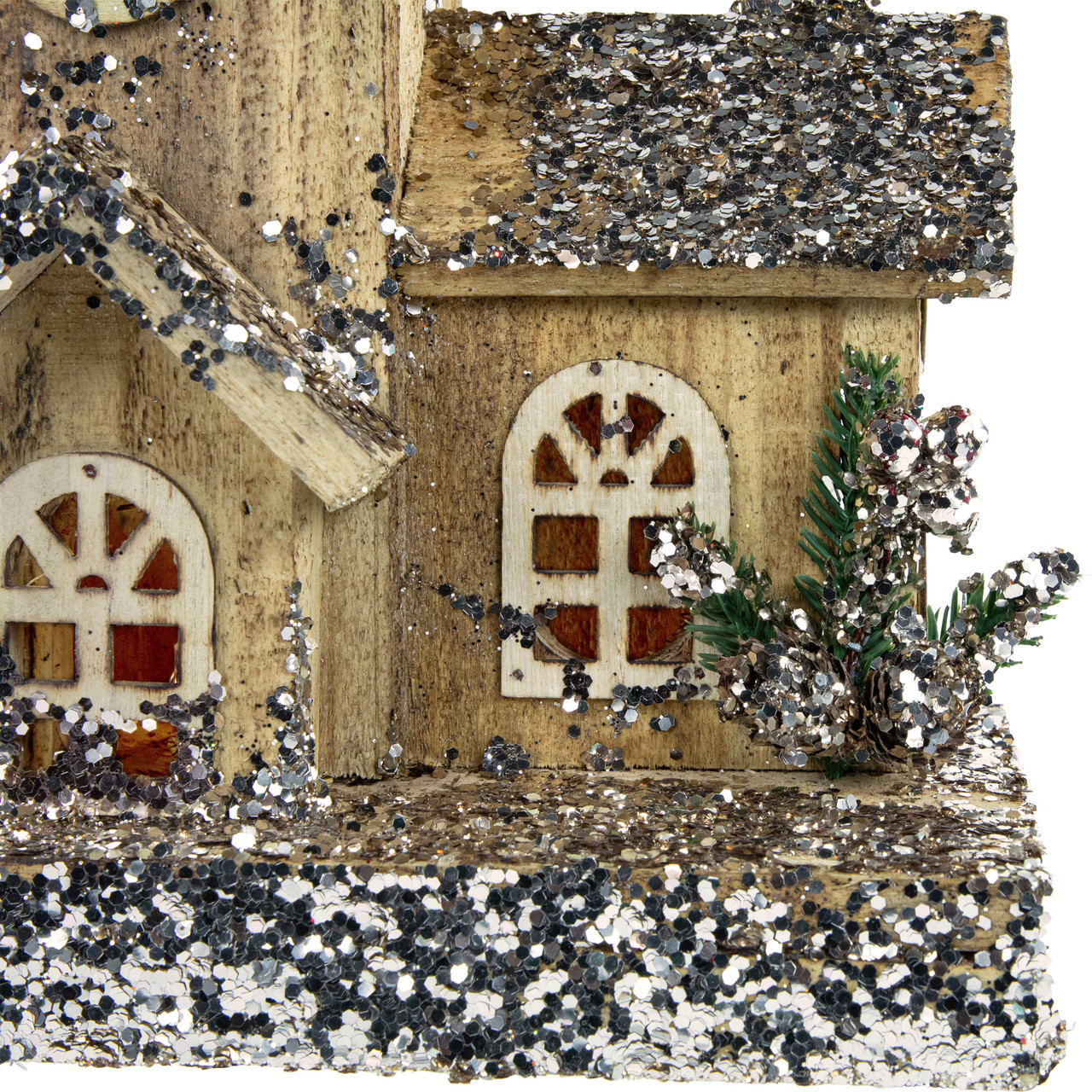LED Lighted Rustic Wooden Church Christmas Decoration - 17" | Christmas ...