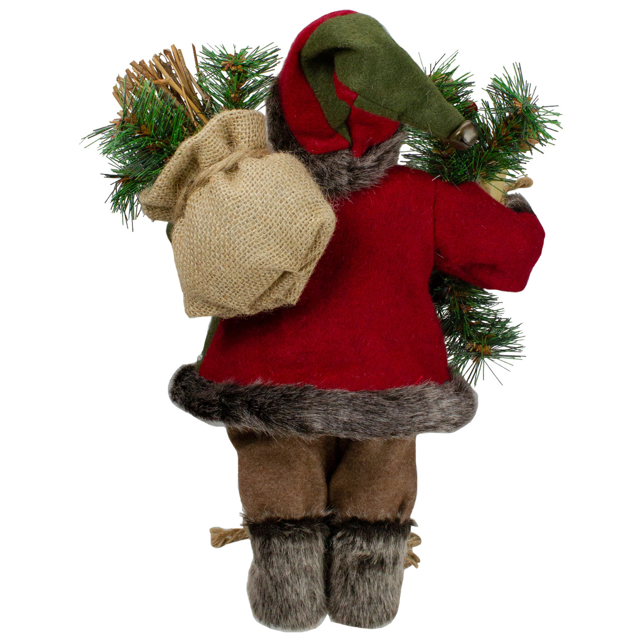 Rustic Santa Claus with Burlap Sack Standing Christmas Figure - 12 ...