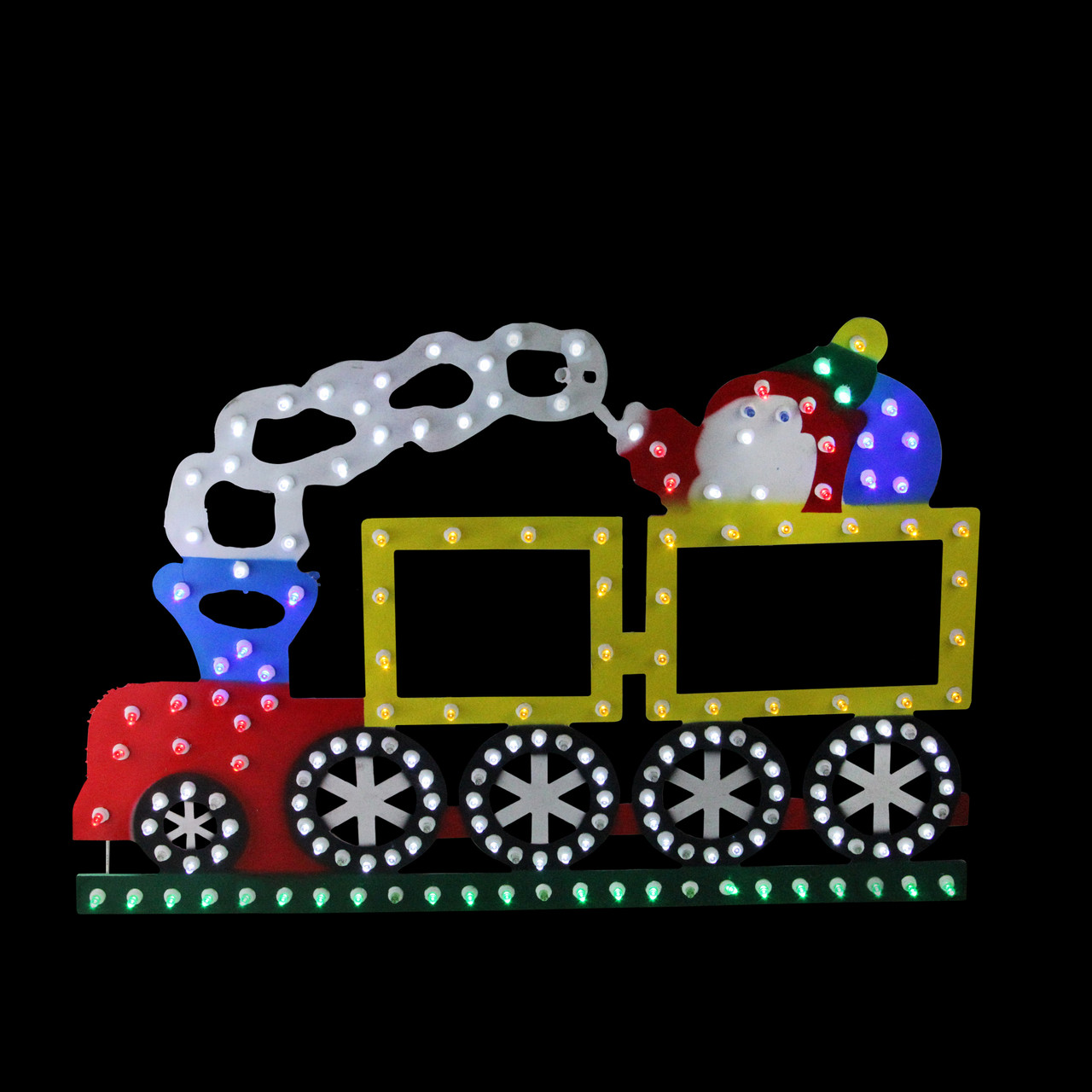 21" Lighted LED Multi-Color Train Christmas Window Silhouette ...