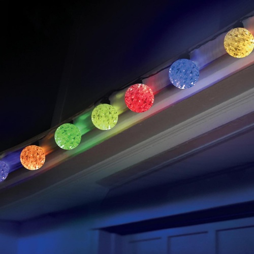 10-Count Color Changing Light Show LED G40 Christmas Lights, 9ft Green ...